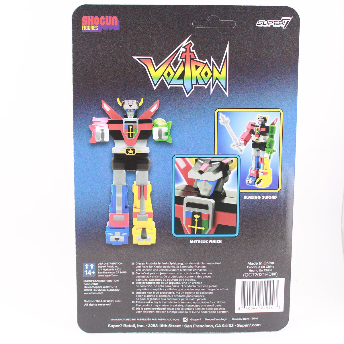 Voltron Lion Team Shogun Metallic 3.75" ReAction Action Figure Super7 ...