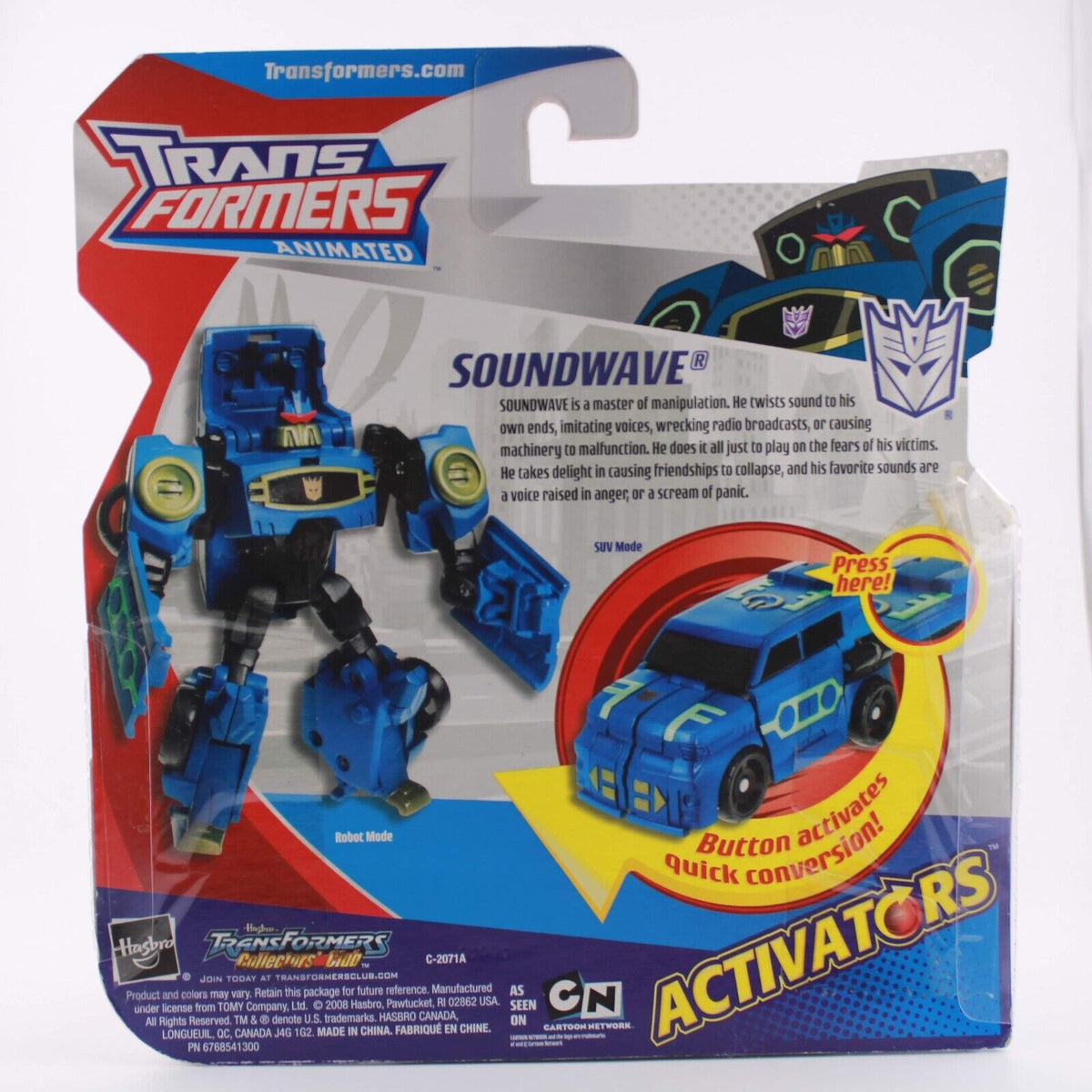 Transformers Animated - Soundwave - Deluxe Class - Activators - Figure ...
