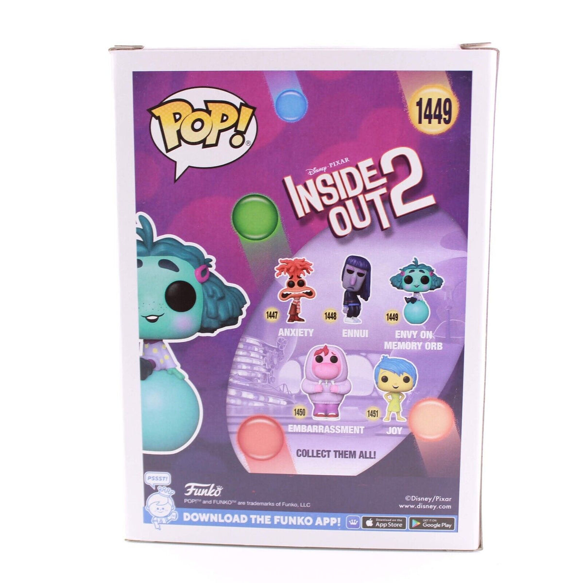 Funko Pop Movies Disney Pixar Inside Out 2 - Envy on Memory Orb #1449 ...