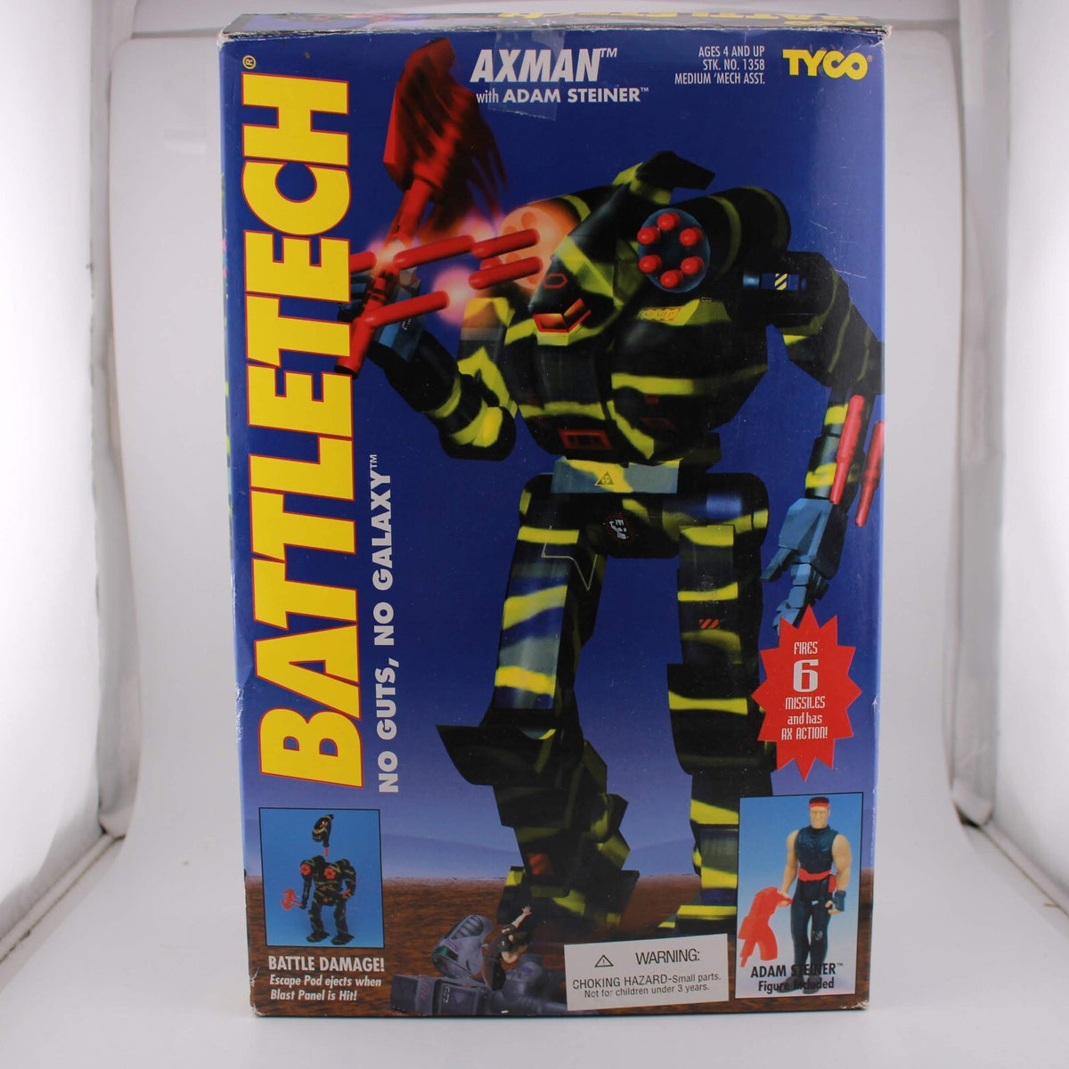 Battletech Axman with Adam Steiner Robot Tyco 1994 Vintage Toy - Near ...