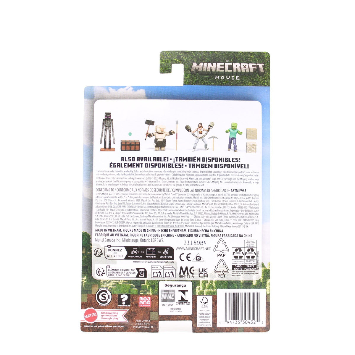 A Minecraft Movie Garrett w/ Pickaxe & Buckchuckets 4" Figure Mattel T ...