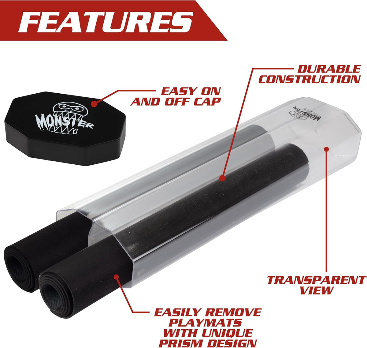 Monster Protectors - Double Playmat Tube - Doesnt Roll! Fits most Stan ...