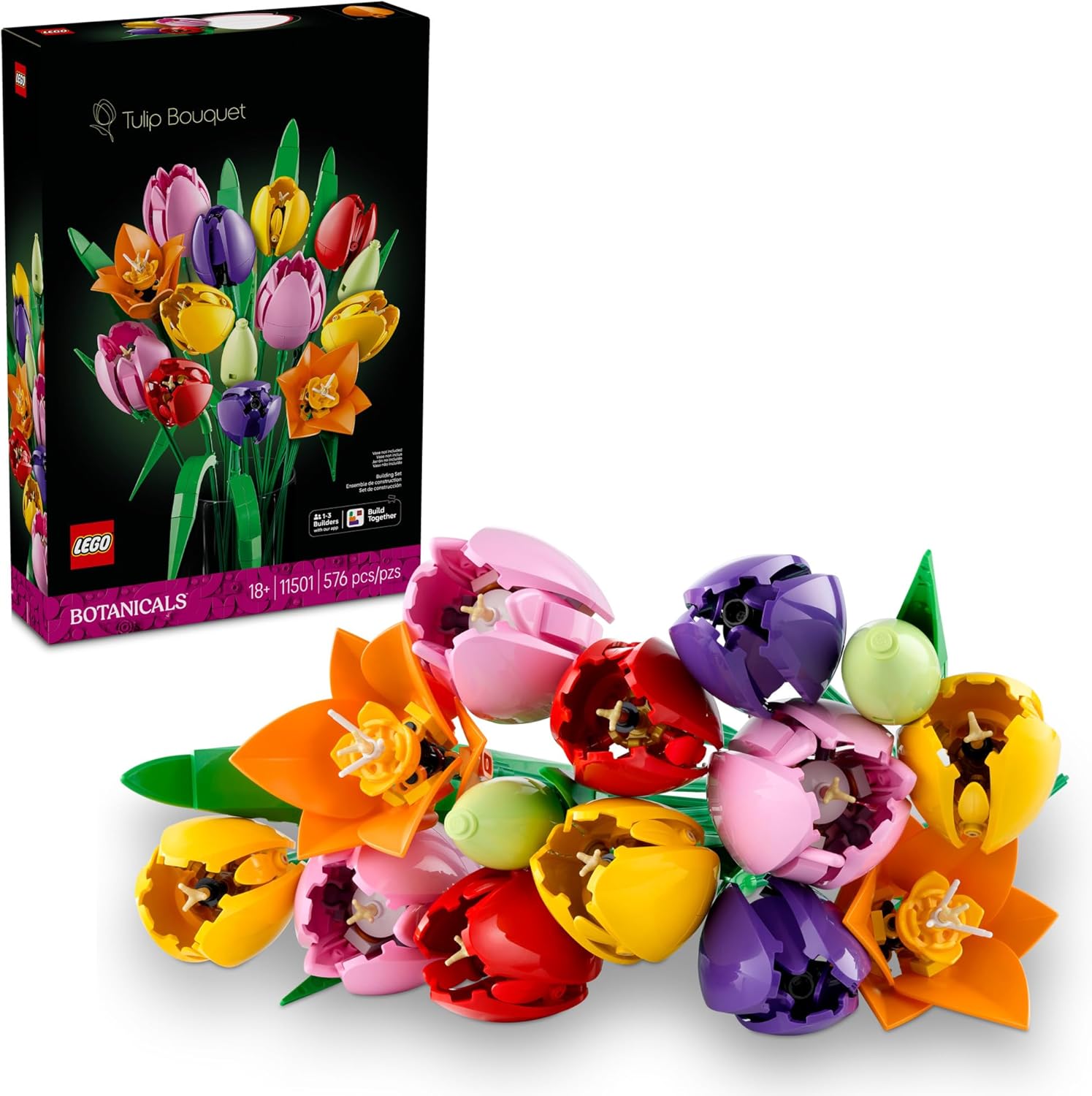 LEGO Botanicals Tulip Bouquet Building Set for Adults - Artificial Flo ...