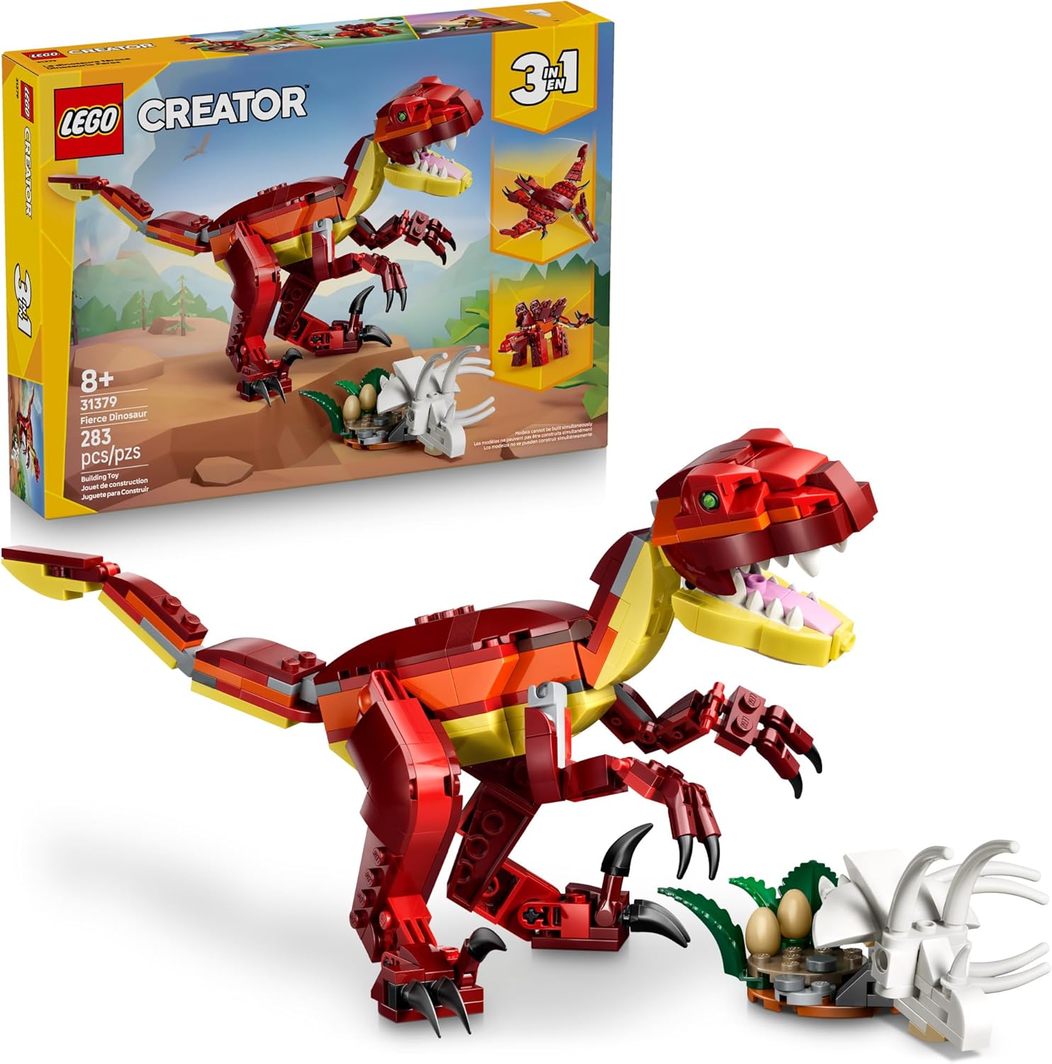 LEGO Creator 3 in 1 Fierce Dinosaur - Building Toy for Boys & Girls, A ...