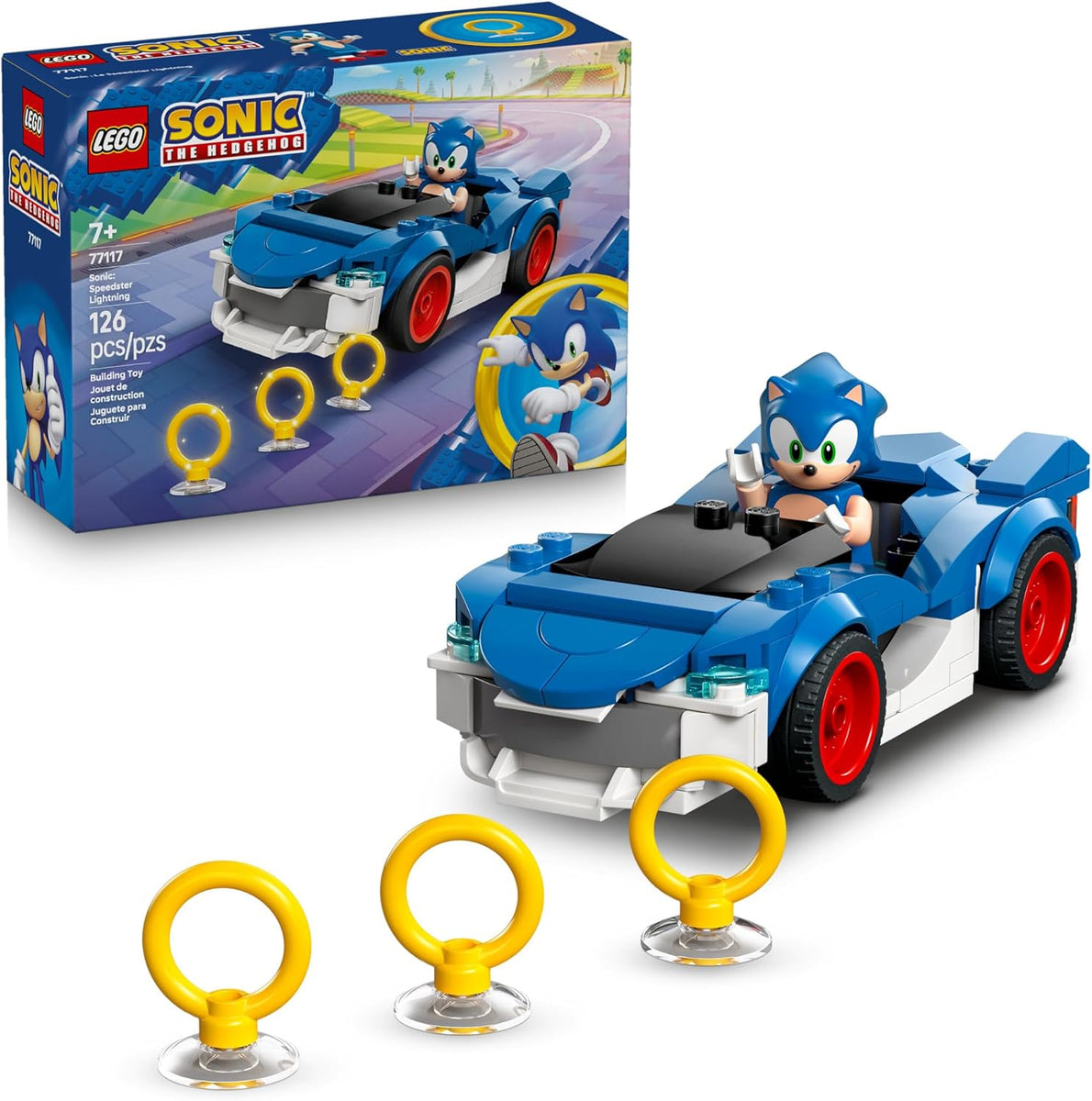 LEGO Sonic Speedster Lightning Race Car Toy Building Set W/Minifigure ...