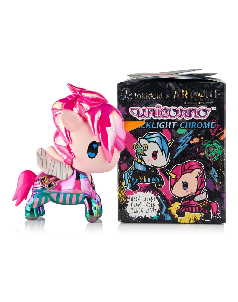 tokidoki x Arcane Unicorno Black Light Chrome Blind Box – Blueberry Cat