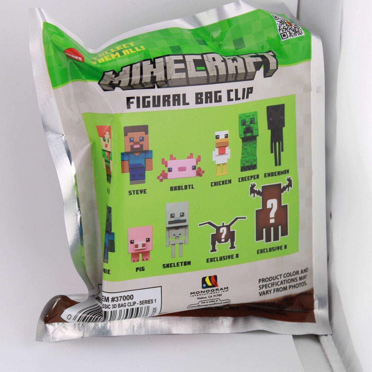 Minecraft Series 1 - 3D Blind Bag Keychain - Steve / Creeper / Axolotl ...