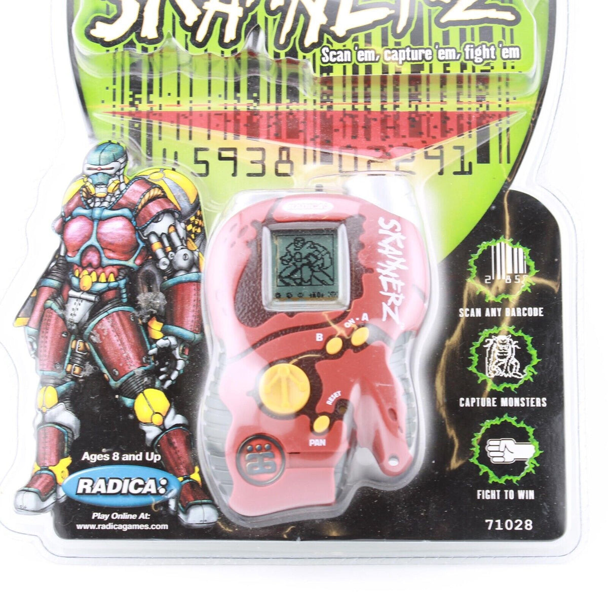 Vintage Skannerz Red Ujalu Tribe Three LCD Game - Radica Rare Sealed P ...