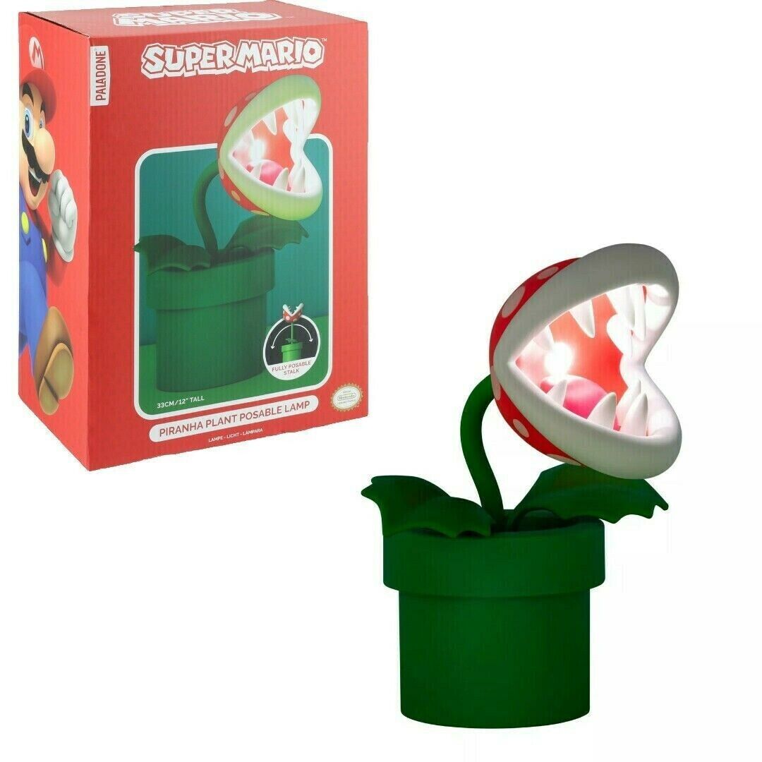 Nintendo Super Mario Bros Game Piranha Plant - 12" LED Light Posable L ...